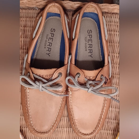 Sperry | Shoes | Sperry Top Sider Dark Tan Leather Deck Boat Shoes Mens ...